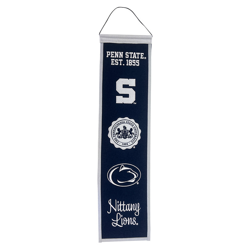 8" x 32" Embroidered Penn State Logo Banner | Lion's Pride