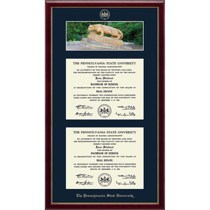 Photo Lion Galleria Penn State Double Diploma Frame | Lion's Pride