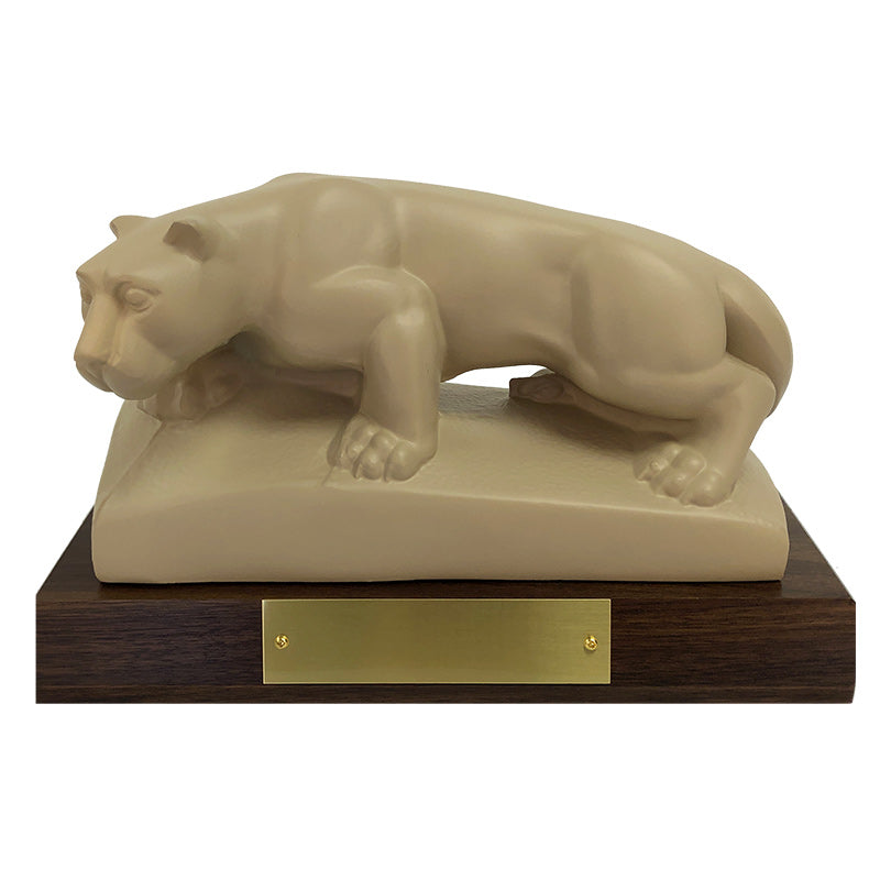 Large Tan Lion Shrine Statue on a Wood Base | Lion's Pride